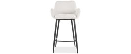 Cody Pearl Fabric Barstool with Armrests and Cushioned Seat