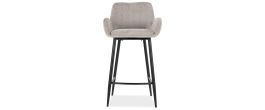 Cody Taupe Fabric Barstool with Armrests and Black Frame