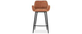 Cody Rust Fabric Barstool with Armrests and Cushioned Seat