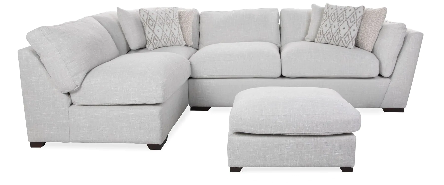 Olivia Natural Cotton Fabric Sofa W Footstool 2.5R 1.5L