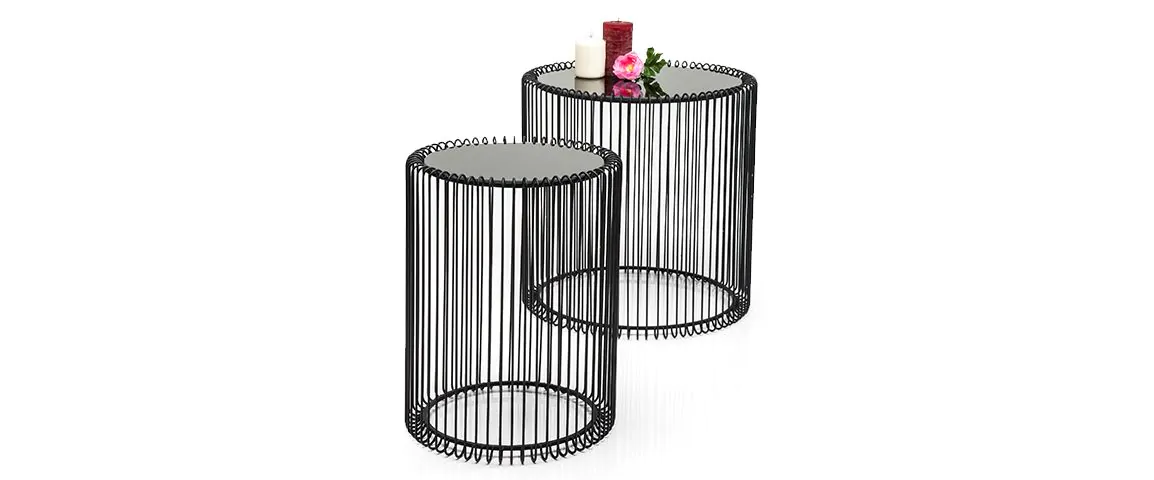 Wire Black Side Tables Set of 2