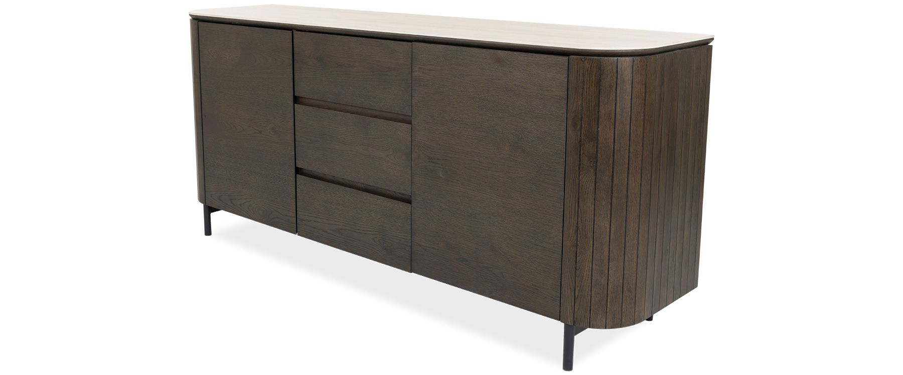 Augusto Dark Brown & Ceramic Top Sideboard | Modern Buffet Unit