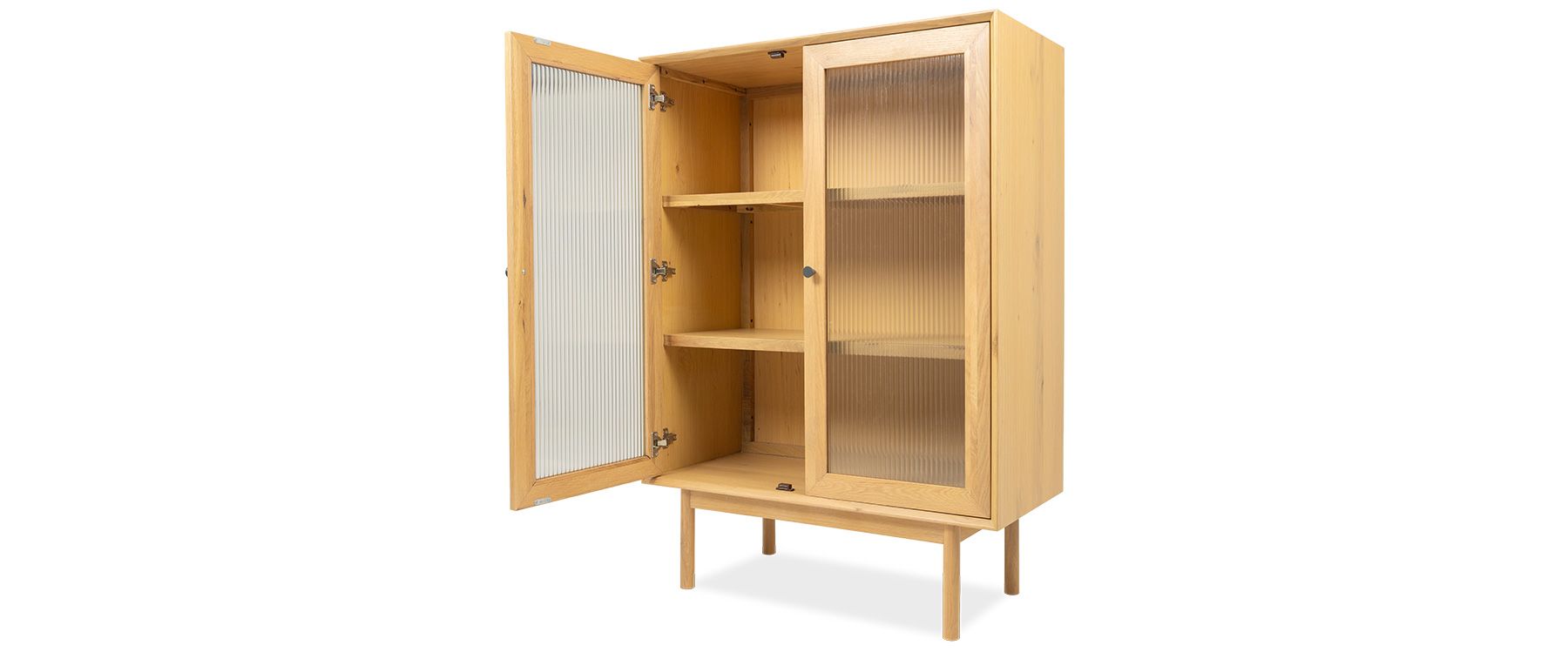 Kona Natural Light Oak Display Cabinet | Stylish Wooden Storage Unit