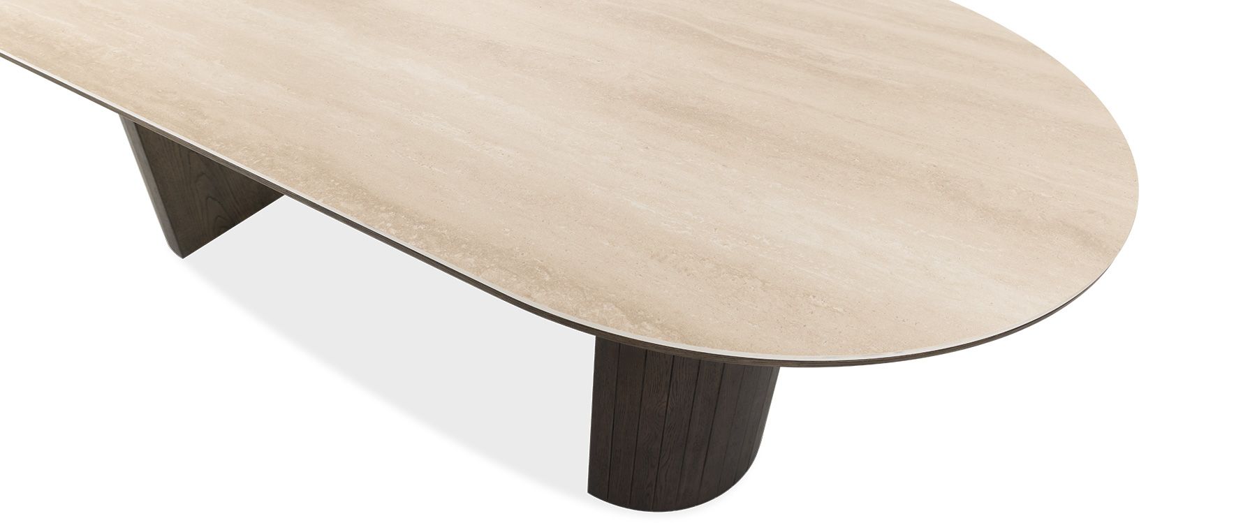Augusto 2.2M Dark Brown & Ceramic Top Dining Table | Modern Large Table