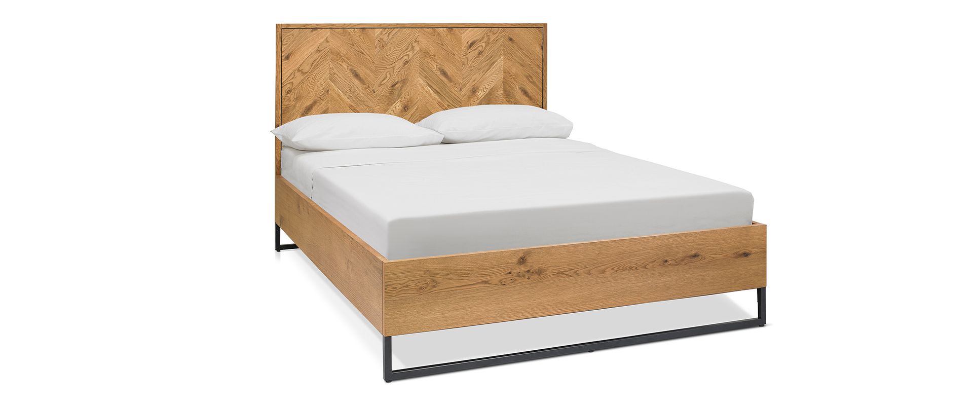 Chevron Oak 5ft King Bedframe | EZ Living Interiors