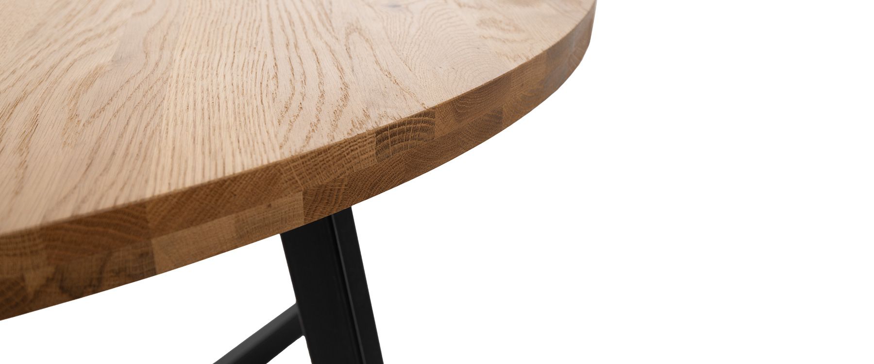 Calia White Oak Round to Oval Extending Dining Table