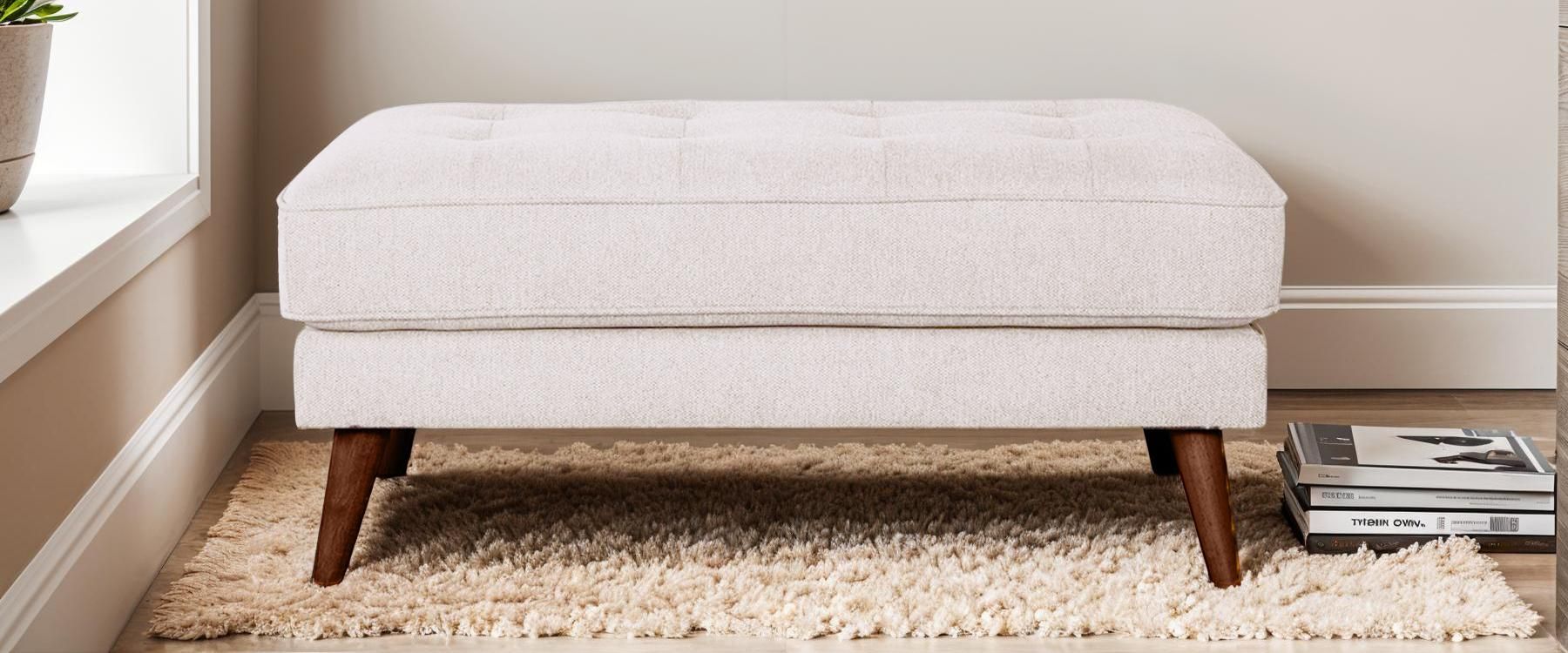 Cooper Cream Fabric Footstool – Stylish Comfort for Modern Living