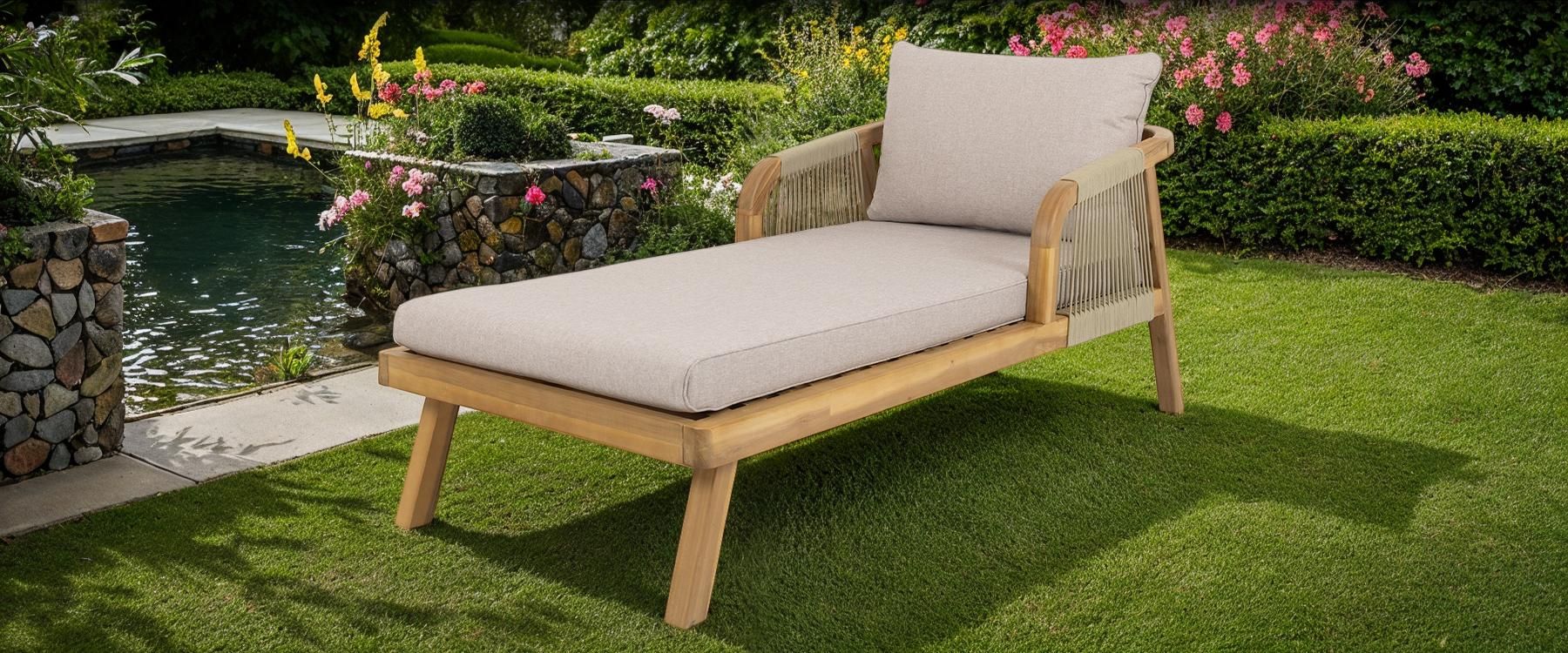 Diablo Outdoor Cream Sun Lounger | Stylish Garden Lounger