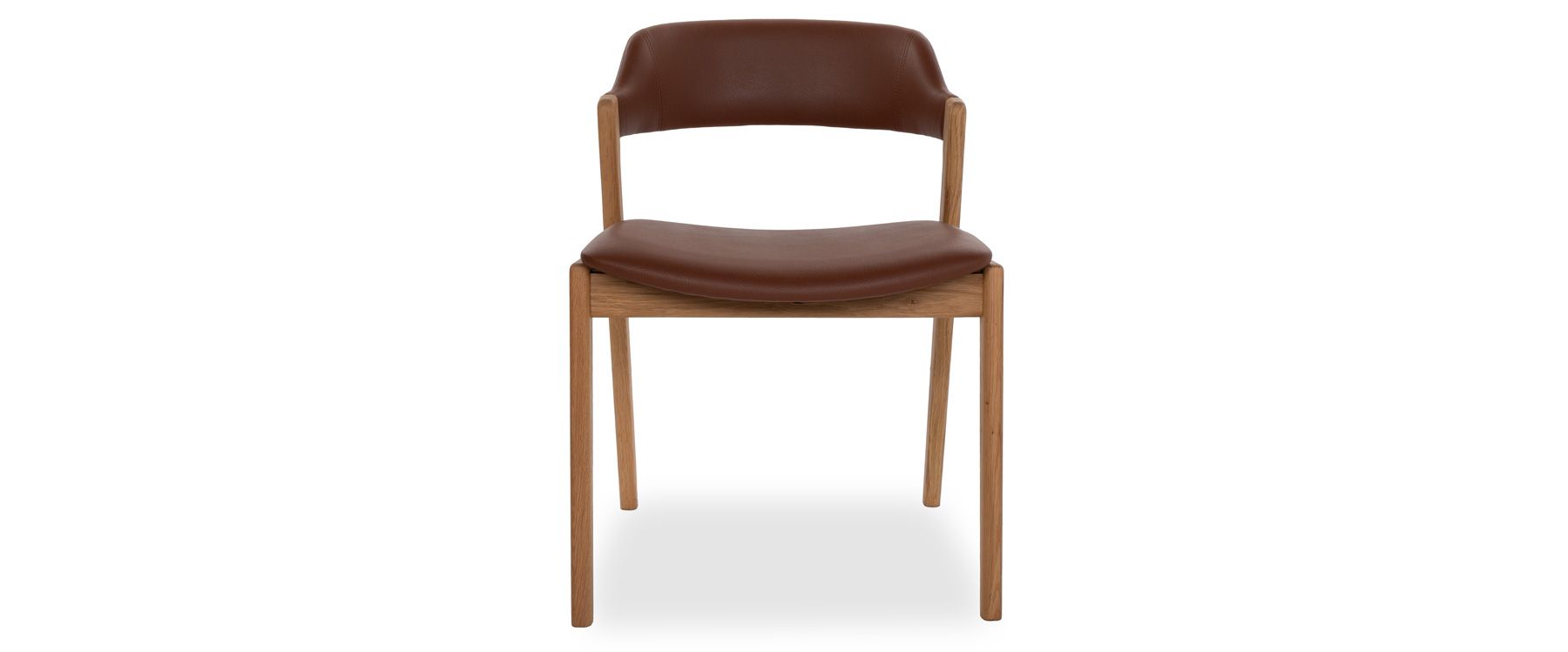 Santino Solid Oak & Cognac Leather Dining Chair