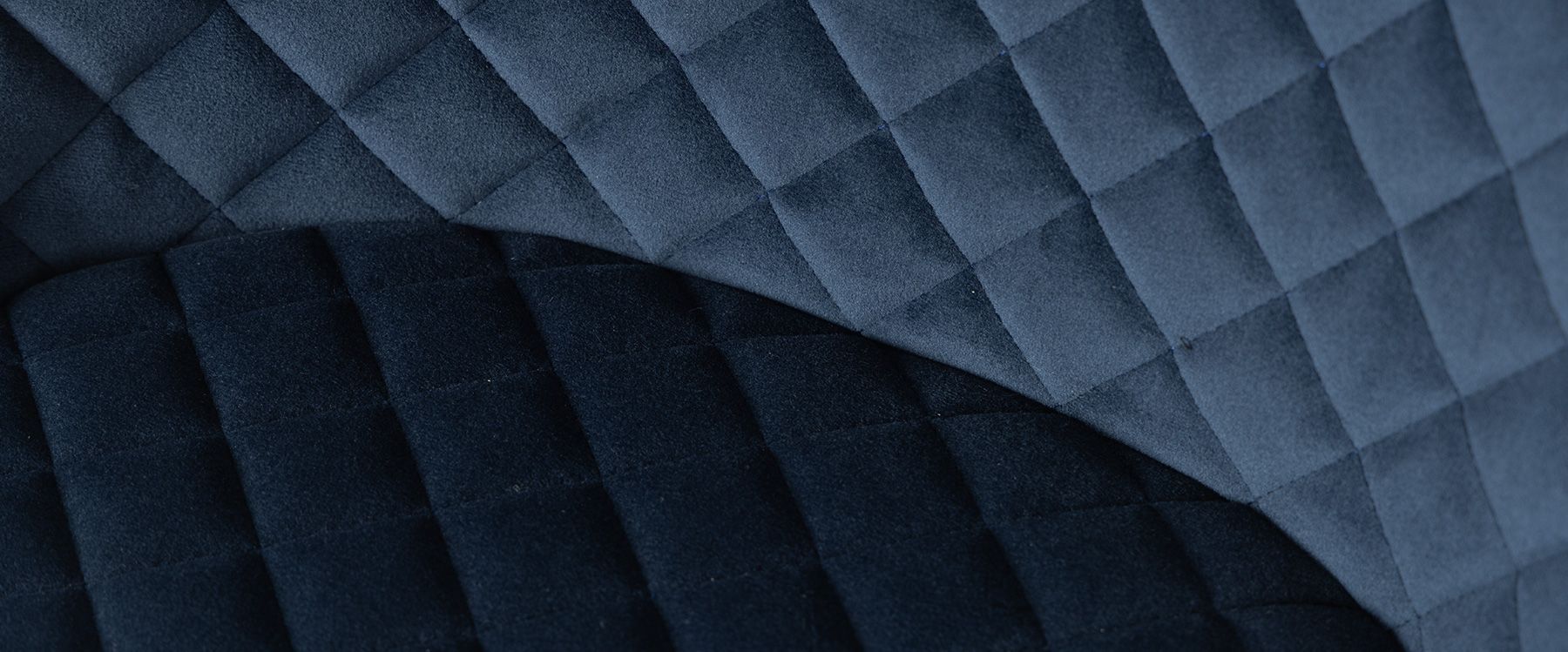 Jasper Blue Velvet Barstool – Quilted Seat & Gold Footrest