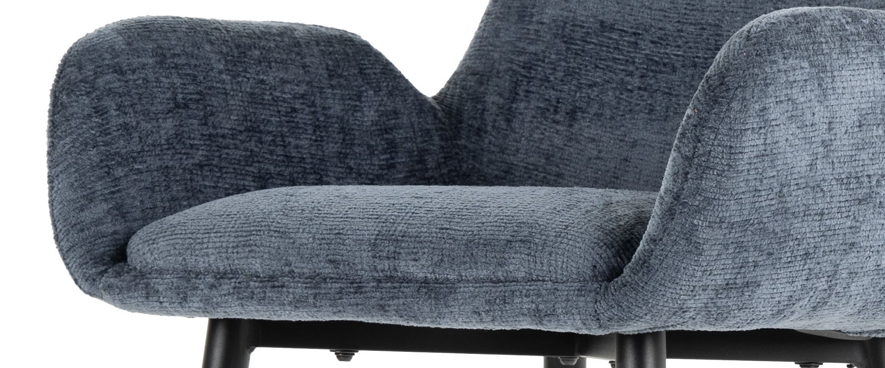 Cody Ocean Blue Fabric Barstool with Cushioned Seat and Armrests