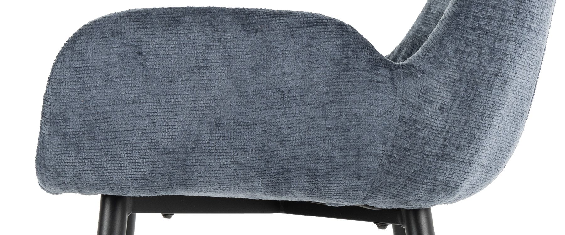 Cody Ocean Blue Fabric Barstool with Cushioned Seat and Armrests