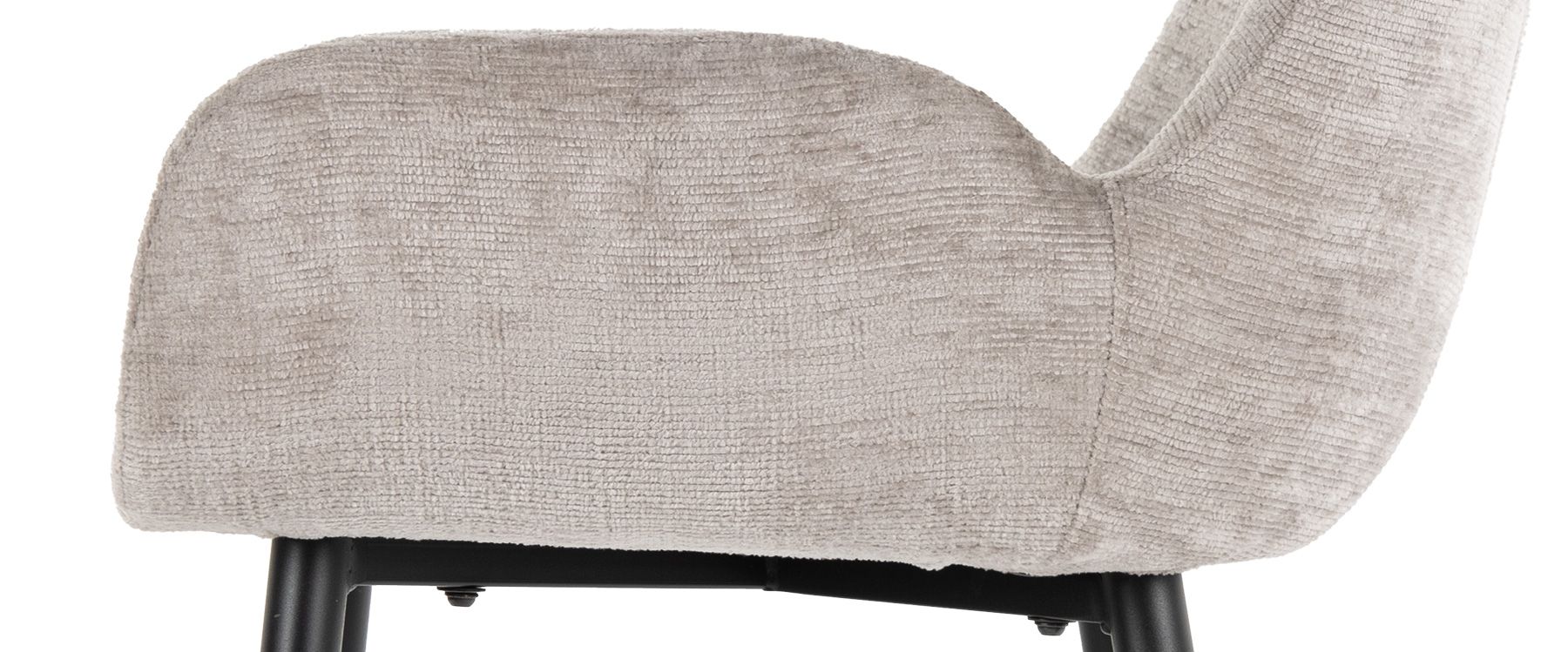 Cody Taupe Fabric Barstool with Armrests and Black Frame