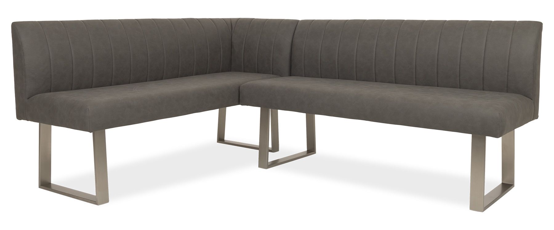 Argento Natural Grey Corner Dining Bench | Modern Upholstered Bench Seating