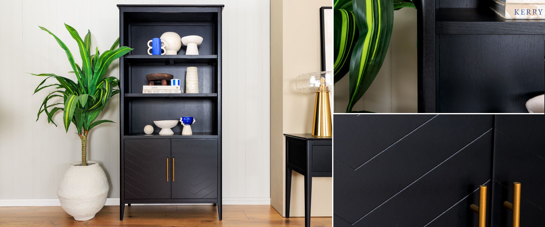 Maison Black Oak Tall Bookcase
