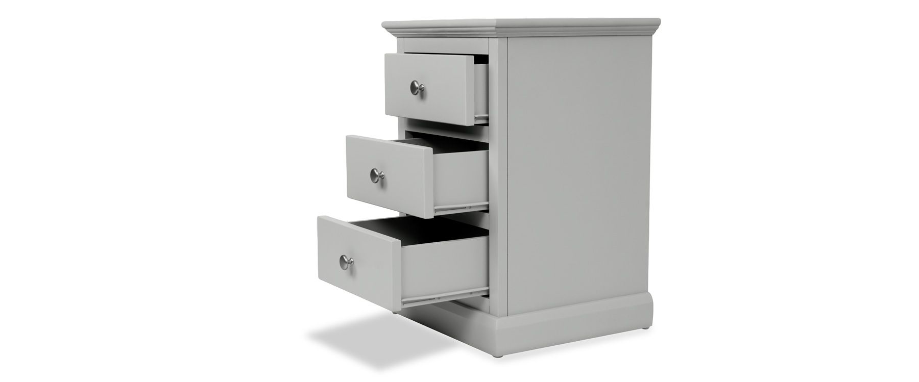 Amelia Grey Wooden Bedside Locker