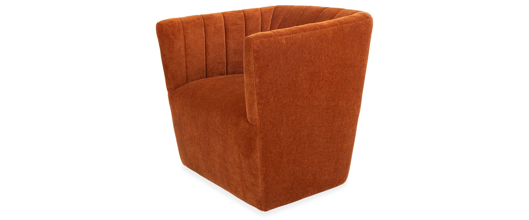 Tubby Terracotta Velvet Swivel Armchair | Stylish & Cozy Accent Chair
